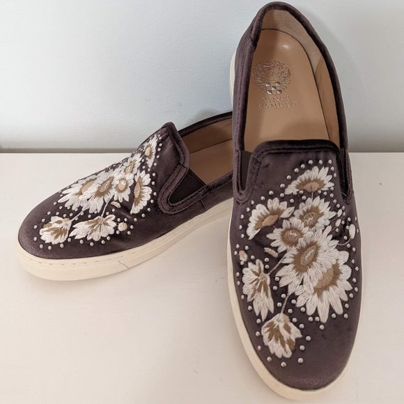 Vince Camuto | Shoes | Vince Camuto Velvet Embroidered Slipons | Poshmark